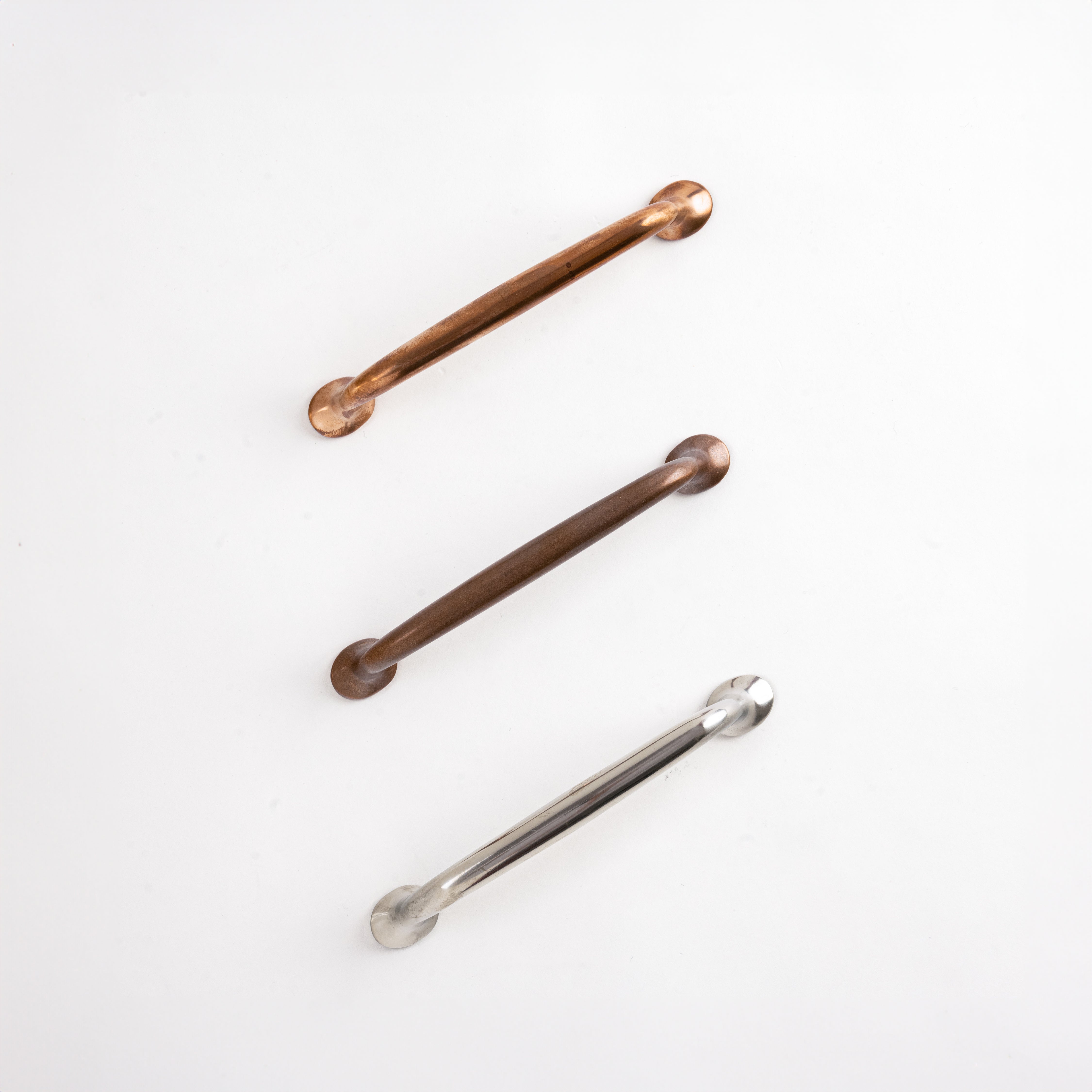 Pembroke 12 inch center to center Round Bar Pull Solid Unlacquered Bronze