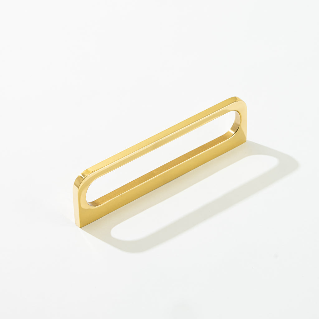Olney 5 inch center to center Oval Pull Solid Lacquered Brass